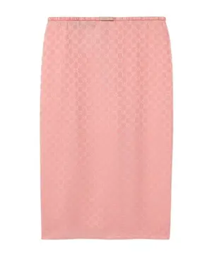 Gucci Gg Jacquard Midi Skirt - Pink