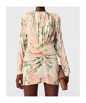 Stella McCartney Peony Print Long Sleeve Mini Dress