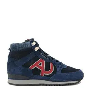 Emporio Armani High Top Sneakers With Logo Detailing - Black