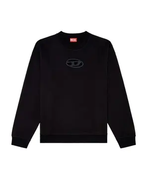 DIESEL® Cut-out Oval D Logo Sweatshirt - Black