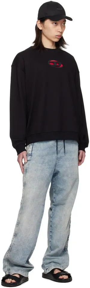 DIESEL® Cut-out Oval D Logo Sweatshirt - Black