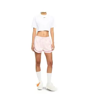 Off-White Off Stamp Ribbed" Cropped T-shirt - White