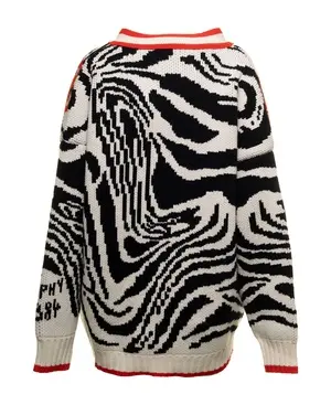 Philosophy Di Lorenzo Serafini Zebra-pattern Virgin Wool Cardigan - Multicolor