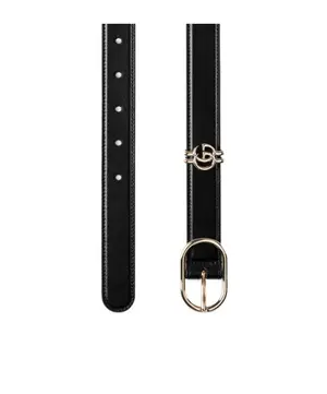 Gucci Belt With Oval Buckle And Double G Detail
