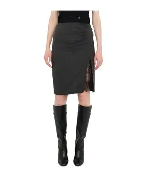 Liu Jo Pinstriped Lace Panel Skirt