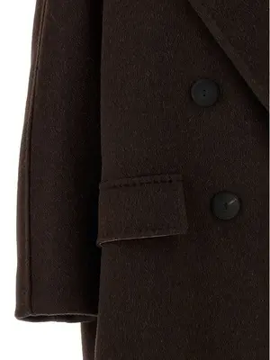 Max Mara Angus Double-breasted Coat - Brown