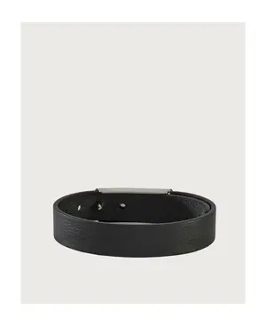 FERRAGAMO Engraved Logo Leather Bracelet