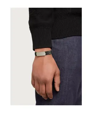FERRAGAMO Engraved Logo Leather Bracelet