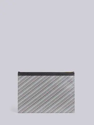 Thom Browne Striped Zip Document Clutch Bag