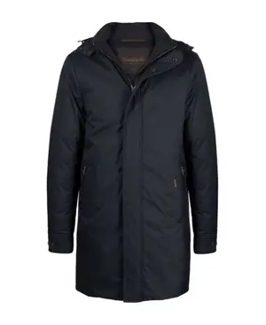 MOORER Technical Gabardine Coat With Detachable Hood