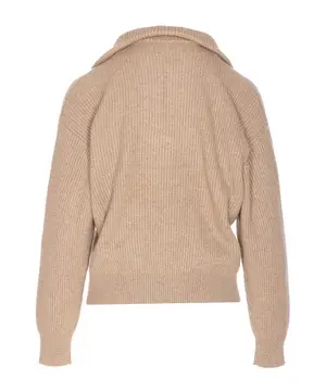 Brunello Cucinelli Ribbed Half-zip Sweater