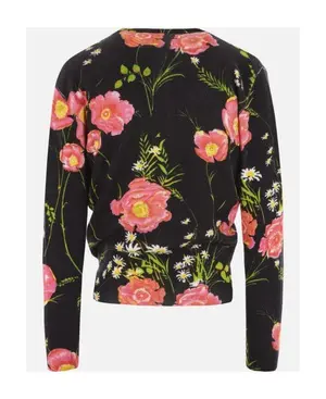 Balenciaga Floral-print Wool Cardigan