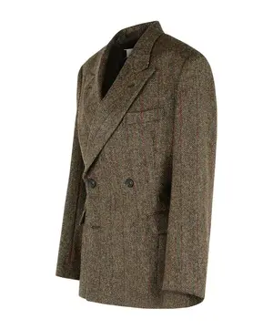MAISON MARGIELA Herringbone Double-breasted Blazer