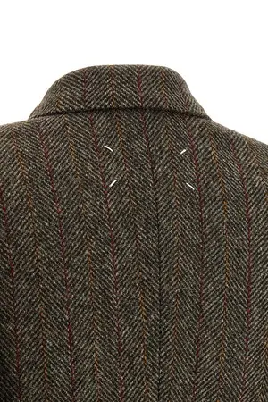 MAISON MARGIELA Herringbone Double-breasted Blazer