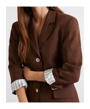Marella Single-breasted Linen-blend Blazer