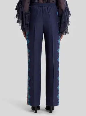 Etro Trousers With Placed Print