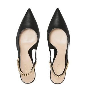 Gucci Signoria Logo Plaque Slingback Pumps