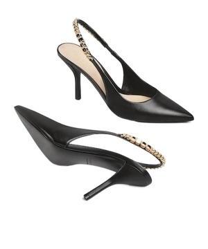 Gucci Signoria Logo Plaque Slingback Pumps