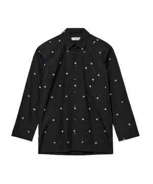 RIER Embroidered Shirt - Black