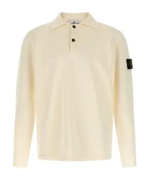 Stone Island Long-sleeve Knit Polo Shirt