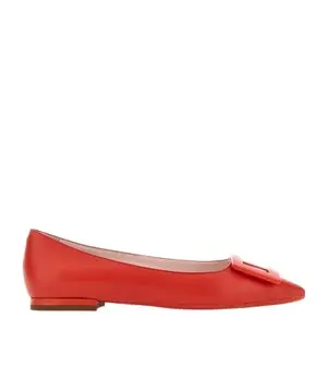 ROGER VIVIER Gommettine Pointed-toe Flats - Sunset Red