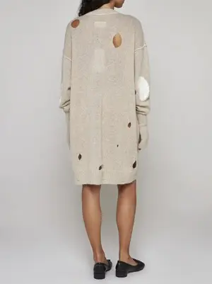MAISON MARGIELA Distressed V-neck Sweater Dress