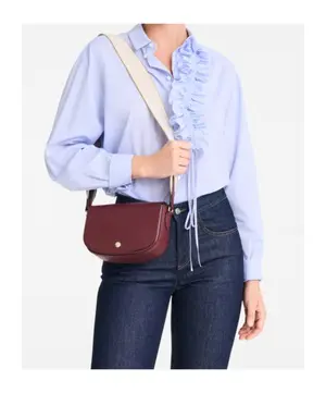 Longchamp Pure S Smooth Leather Crossbody Bag - Red