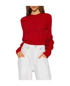 Stella McCartney Ribbed Juliet Sleeve Sweater - Red