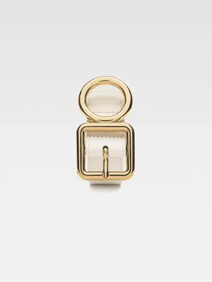 Jacquemus Geometric Buckle Leather Belt - Light Ivory