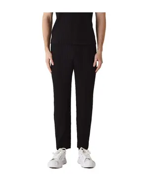 Issey Miyake Homme Plissé Cropped Pleated Trousers - Black