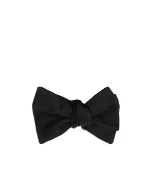 Giorgio Armani Ribbed Bow Tie - Black