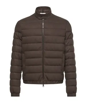 Moncler Luray Cashmere Blend Short Down Jacket - Brown