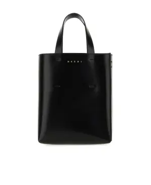 Marni Logo Printed Tote Bag - Black