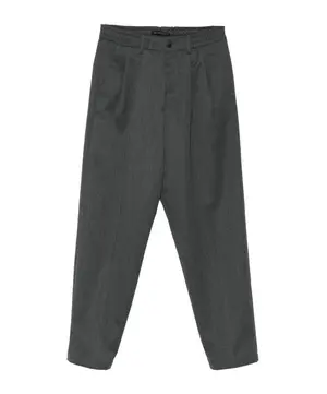 LOW BRAND Straight-leg Casual Pants With Button Fly - Black