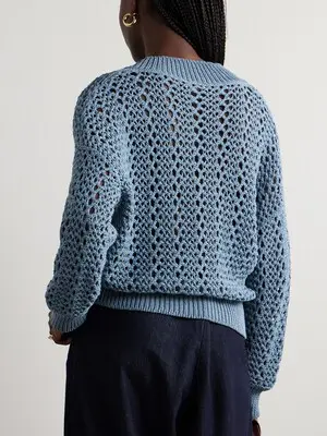 Brunello Cucinelli V-neck Mesh Knit Jumper