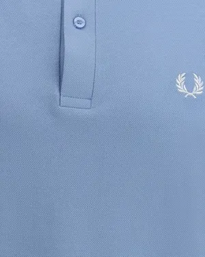 Comme Des Garçons X Fred Perry Text-printed Polo Shirt - Blue