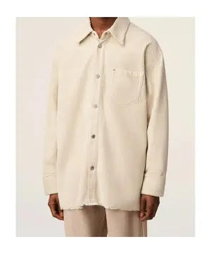 AMI Paris Corduroy Velvet Overshirt - Ivory