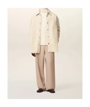 AMI Paris Corduroy Velvet Overshirt - Ivory