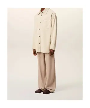 AMI Paris Corduroy Velvet Overshirt - Ivory