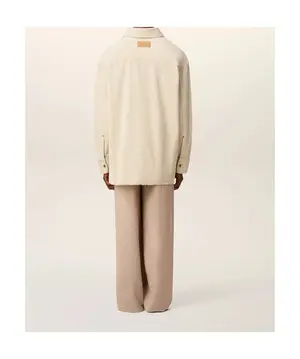 AMI Paris Corduroy Velvet Overshirt - Ivory