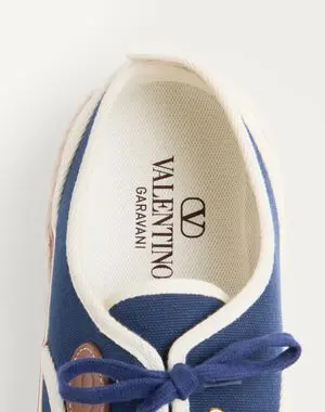 Valentino Garavani Vlogo Signature Lace-up Sneakers - Blue/white