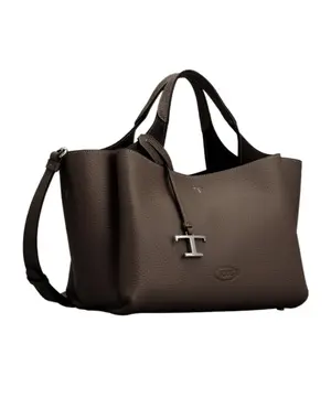 TOD'S Logo Embossed Tote Bag - Brown