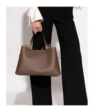 TOD'S Logo Embossed Tote Bag - Brown