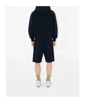 Burberry Ekd Motif Zip-up Hoodie - Navy Blue