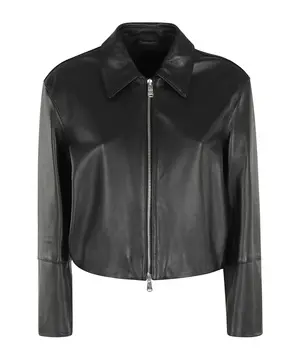 DONDUP Long-sleeved Leather Jacket