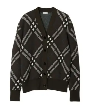 Burberry Checked V-neck Buttoned Cardigan - Snug
