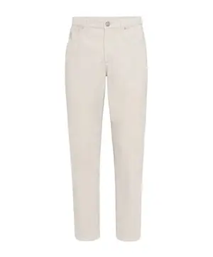 Brunello Cucinelli Logo Patch Straight-leg Trousers - White