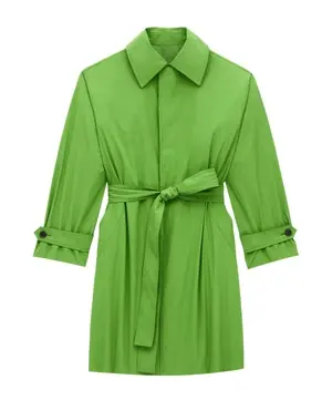 Saint Laurent Belted Long-sleeved Car Coat