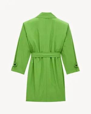 Saint Laurent Belted Long-sleeved Car Coat
