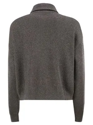 Brunello Cucinelli Metallic Ribbed Knit Jumper